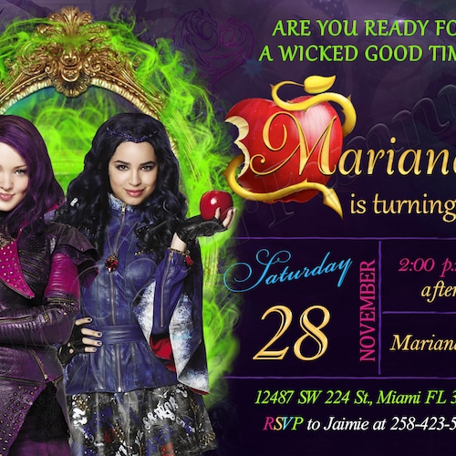 Descendants Birthday Party Invitation | Etsy