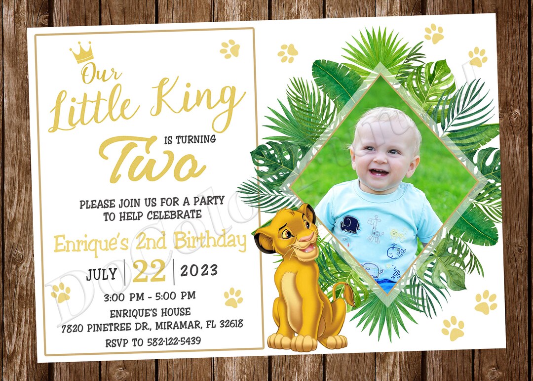Lion King Invitation Lion King Birthday Party Invitation Lion King ...