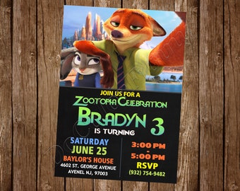Zootopia Invitation Zootopia Birthday Invitation Zootopia Party ...