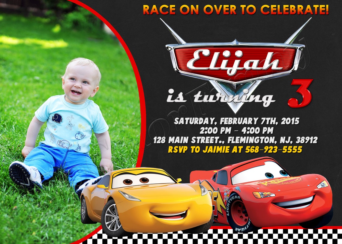 Cars Invitation Cars 3 Invitation Cars Birthday Party - Etsy