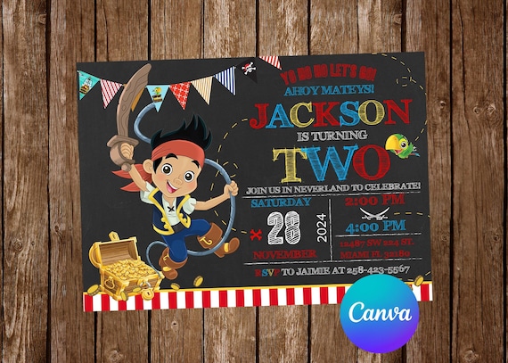 Jake And The Pirate Invitation Jake & The Neverland Pirates Round Foil