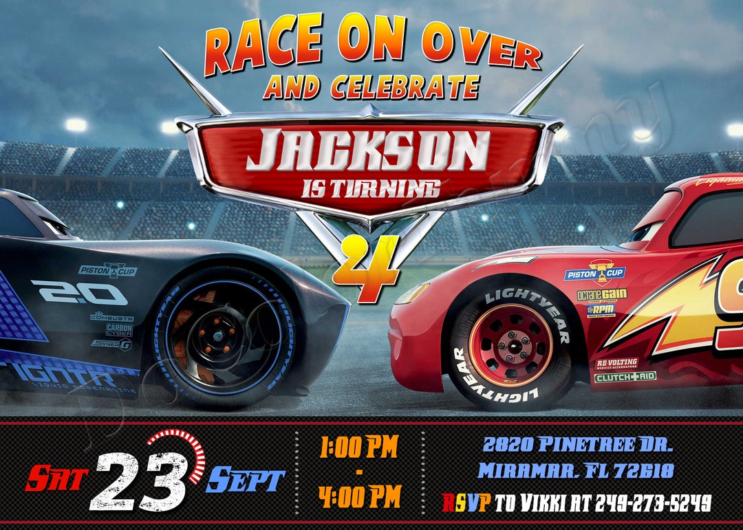 Cars Invitation Cars Birthday Invitation Mcqueen Invitation Cars Party ...