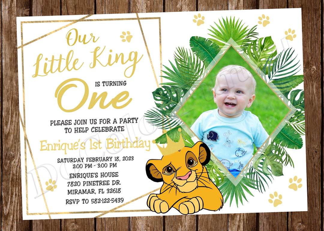 Lion King Invitation Lion King Birthday Party Invitation Lion King ...