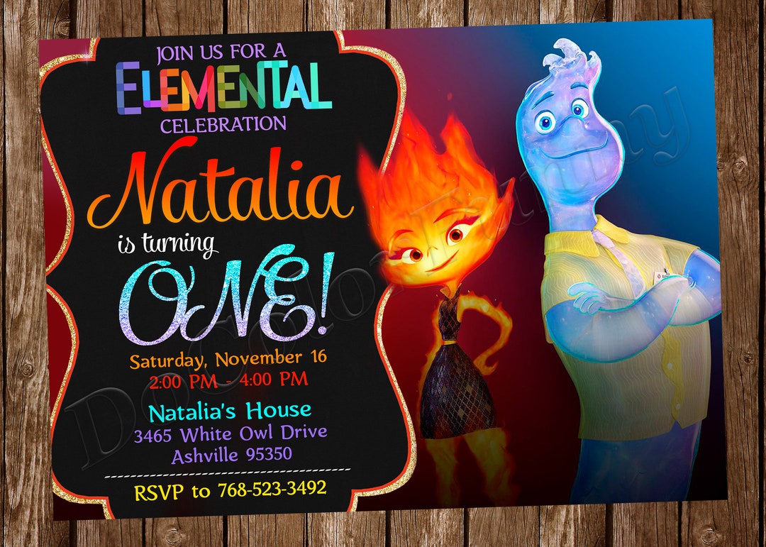 Elemental Invitation Elemental Birthday Elemental Party Elemental ...