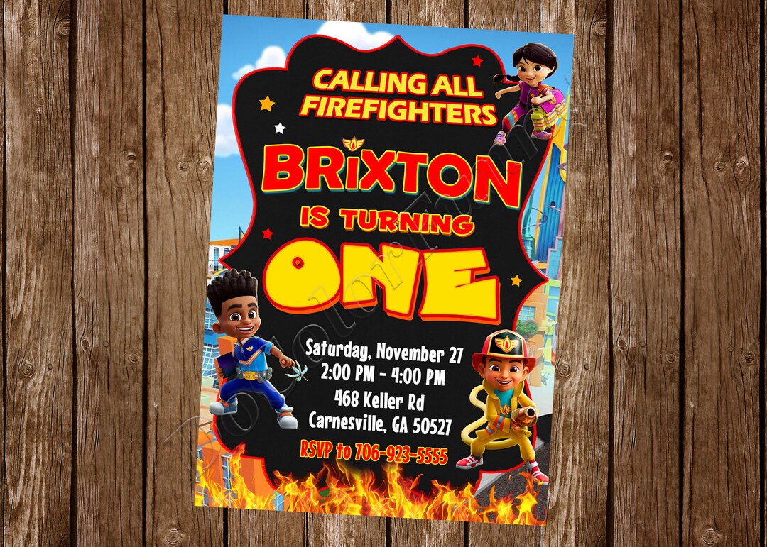 Firebuds Invitation Firebuds Birthday Firebuds Party Firebuds Invite ...