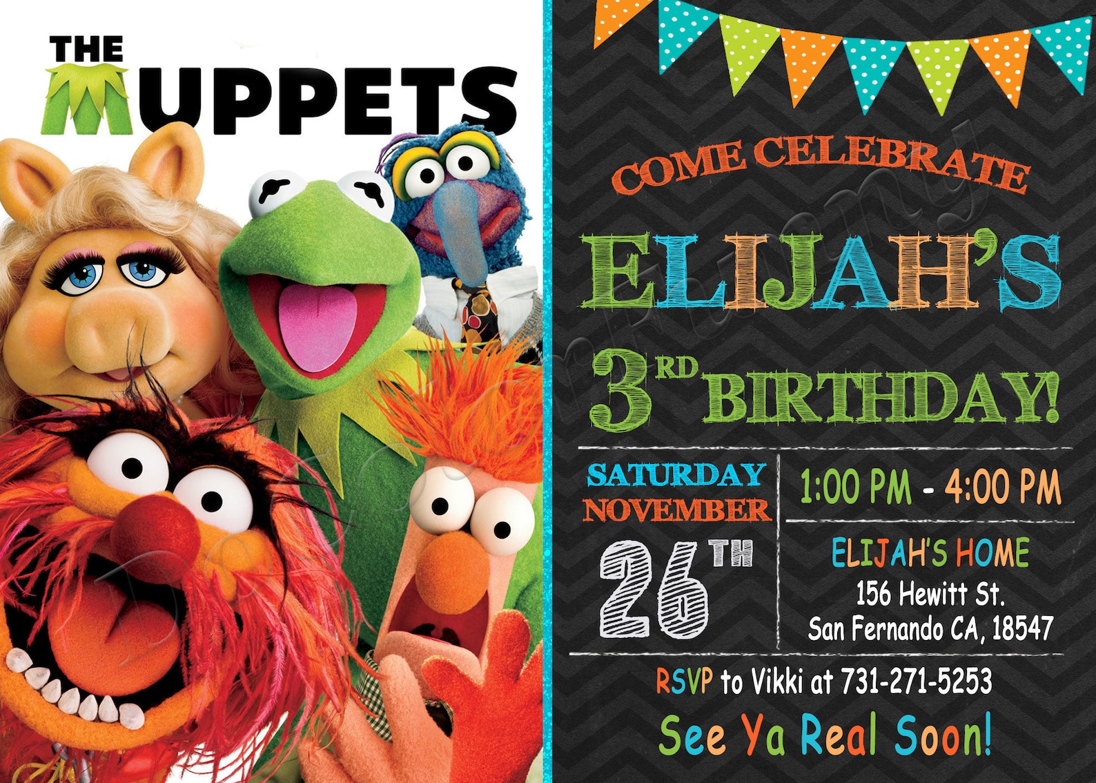 Muppet Babies Invitation Muppet Babies Birthday Party Invitation Muppet ...