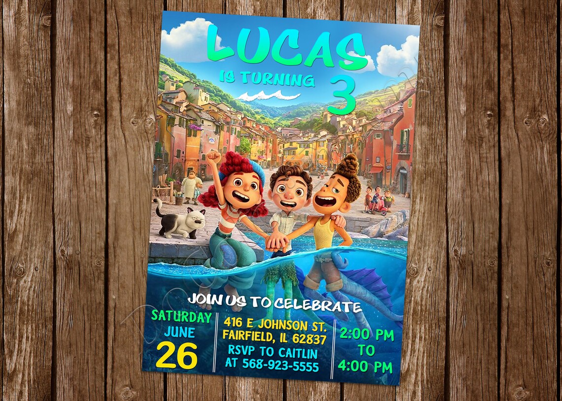 Luca Invitation Luca Birthday Luca Party Luca Invite Luca Digital Luca ...