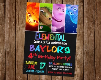 Elemental Invitation Elemental Birthday Elemental Party Elemental ...