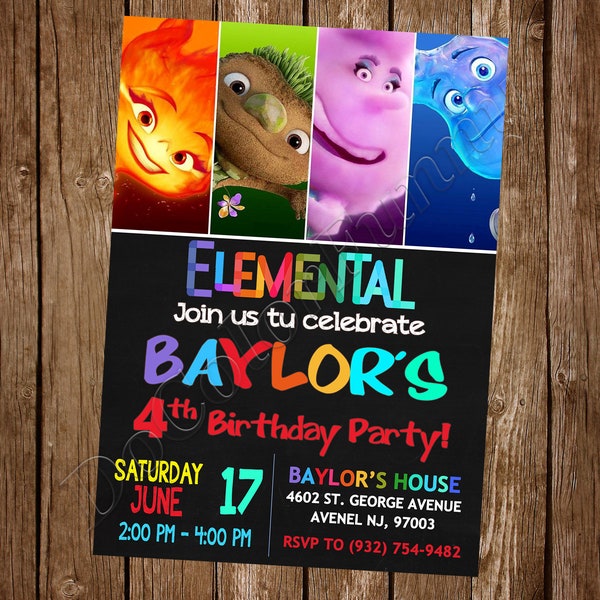 Elemental Birthday Party Invitation - Etsy