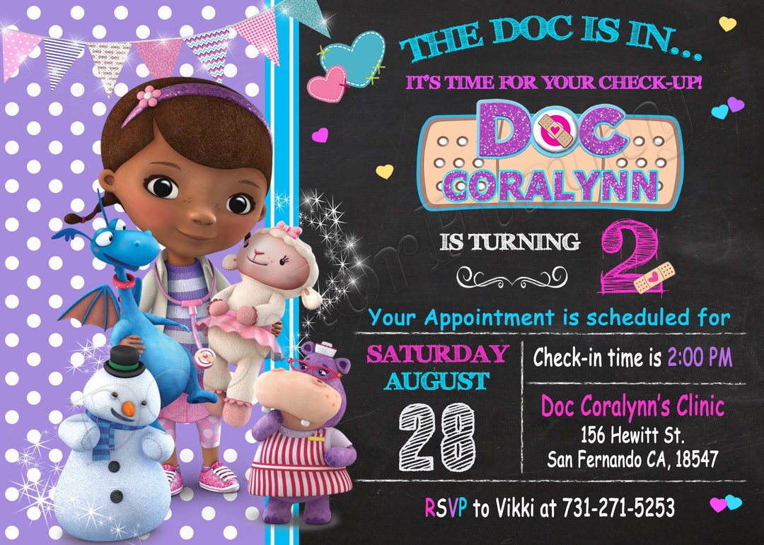 Doc Mcstuffins Invitation Doc Mcstuffins Birthday Invitation Doc Mcstuffins Party Doc Mcstuffins ...