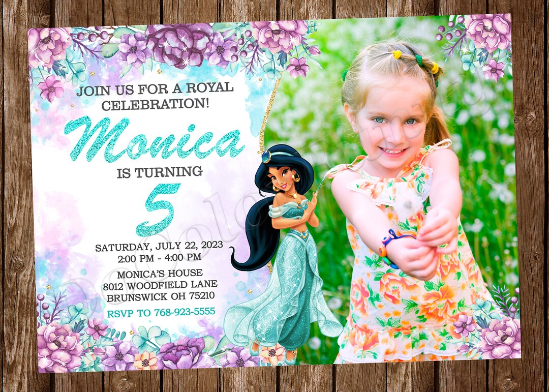 Jasmine Invitation Princess Jasmine Invitation Jasmine Birthday Jasmine ...