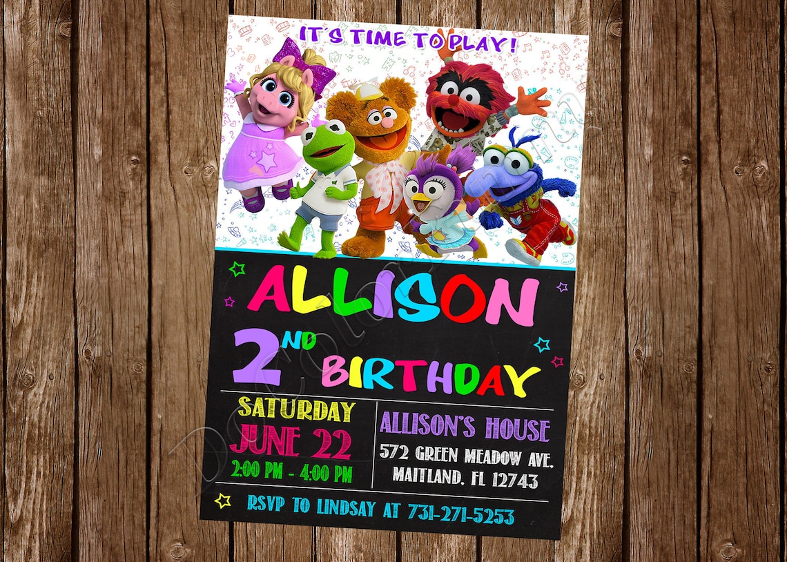 Muppet Babies Invitation Muppet Babies Birthday Party Invitation Muppet ...