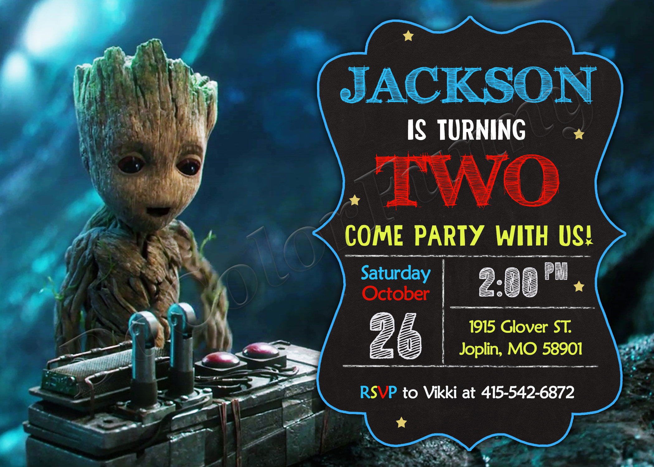 Faire-part Groot Faire-part Les Gardiens de la galaxie Faire-part d ...