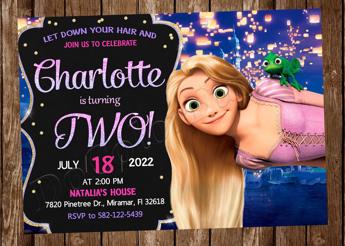 Rapunzel Invitation Tangled Invitation Princess Rapunzel Invitation ...