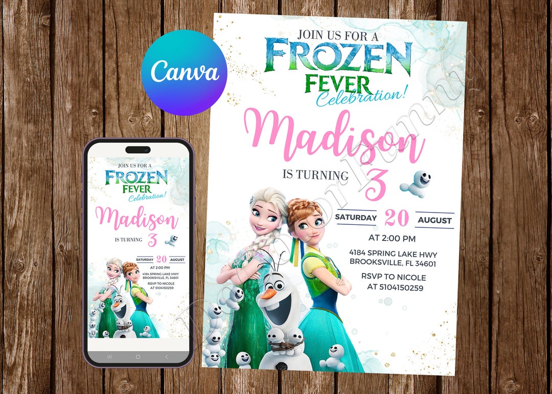 Frozen Fever Invitation Frozen Invitation Frozen Birthday Invitation ...