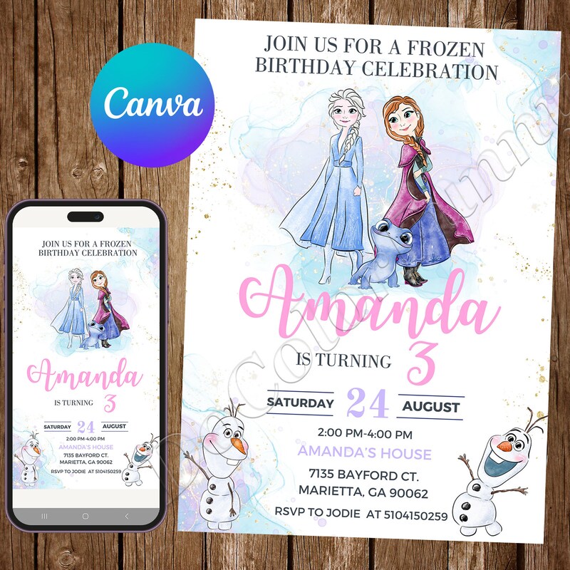 Frozen Invitation - Etsy