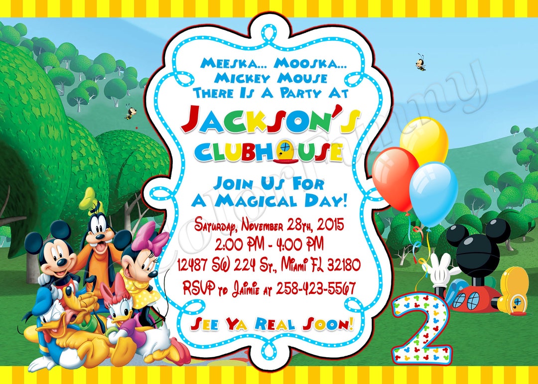 Mickey Mouse Clubhouse Invitation Mickey Mouse Invitation Mickey Mouse ...