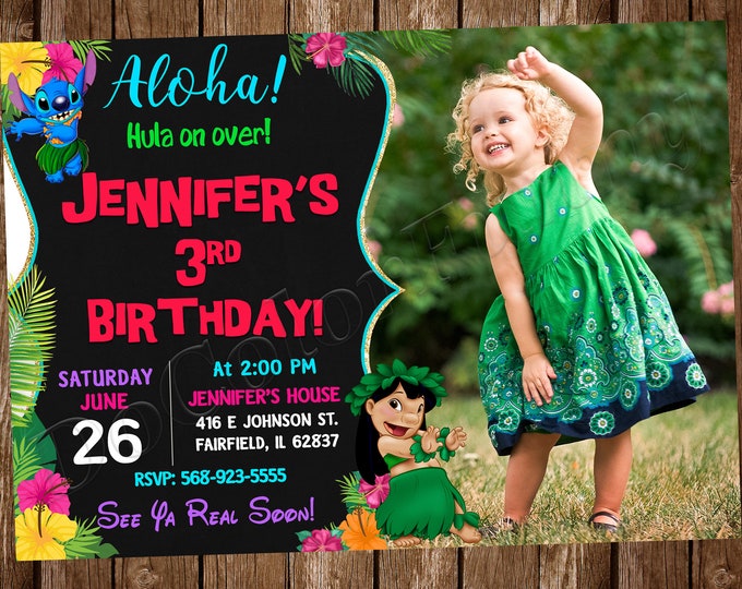 Lilo and Stitch Invitation Lilo and Stitch Birthday Lilo and Stitch ...