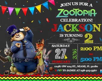 Zootopia Invitation Zootopia Birthday Invitation Zootopia Party ...
