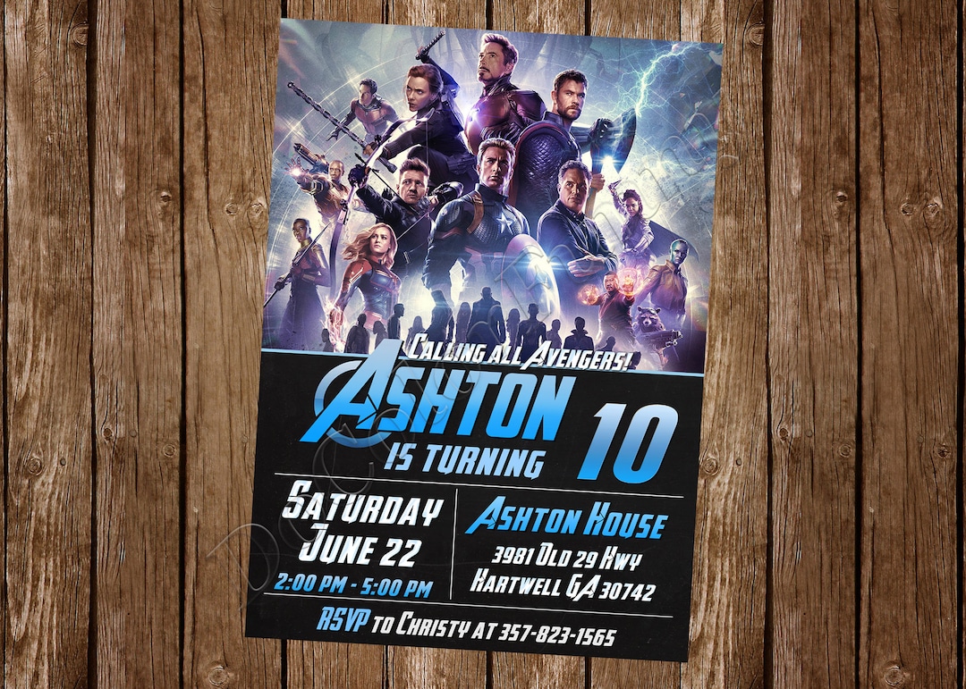 Avengers Endgame Invitation Avengers Invitation Avengers Endgame ...