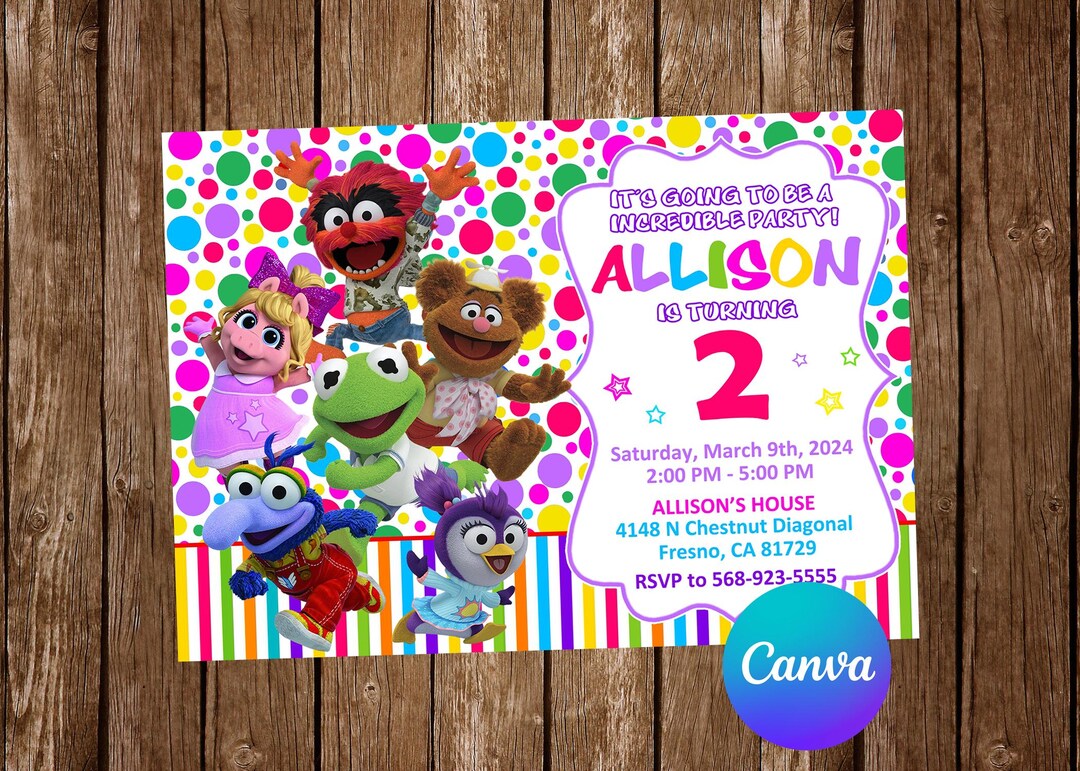 Muppet Babies Invitation Birthday Party Muppet Babies Birthday ...