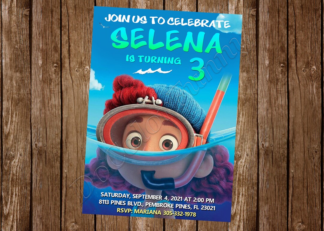 Luca Invitation Luca Birthday Luca Party Luca Invite Luca Digital Luca ...