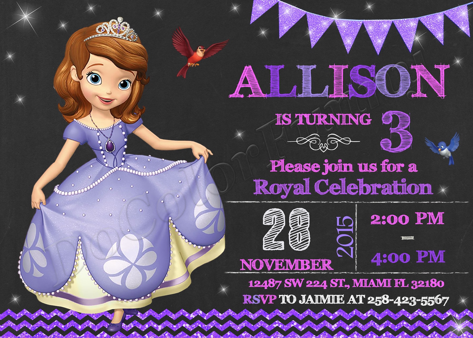Sofia the First Invitation Sofia Invitation Princess Sofia the First ...