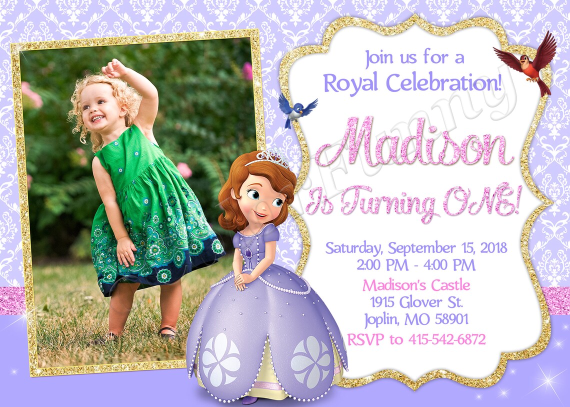 Sofia the First Invitation Sofia Invitation Princess Sofia the First ...