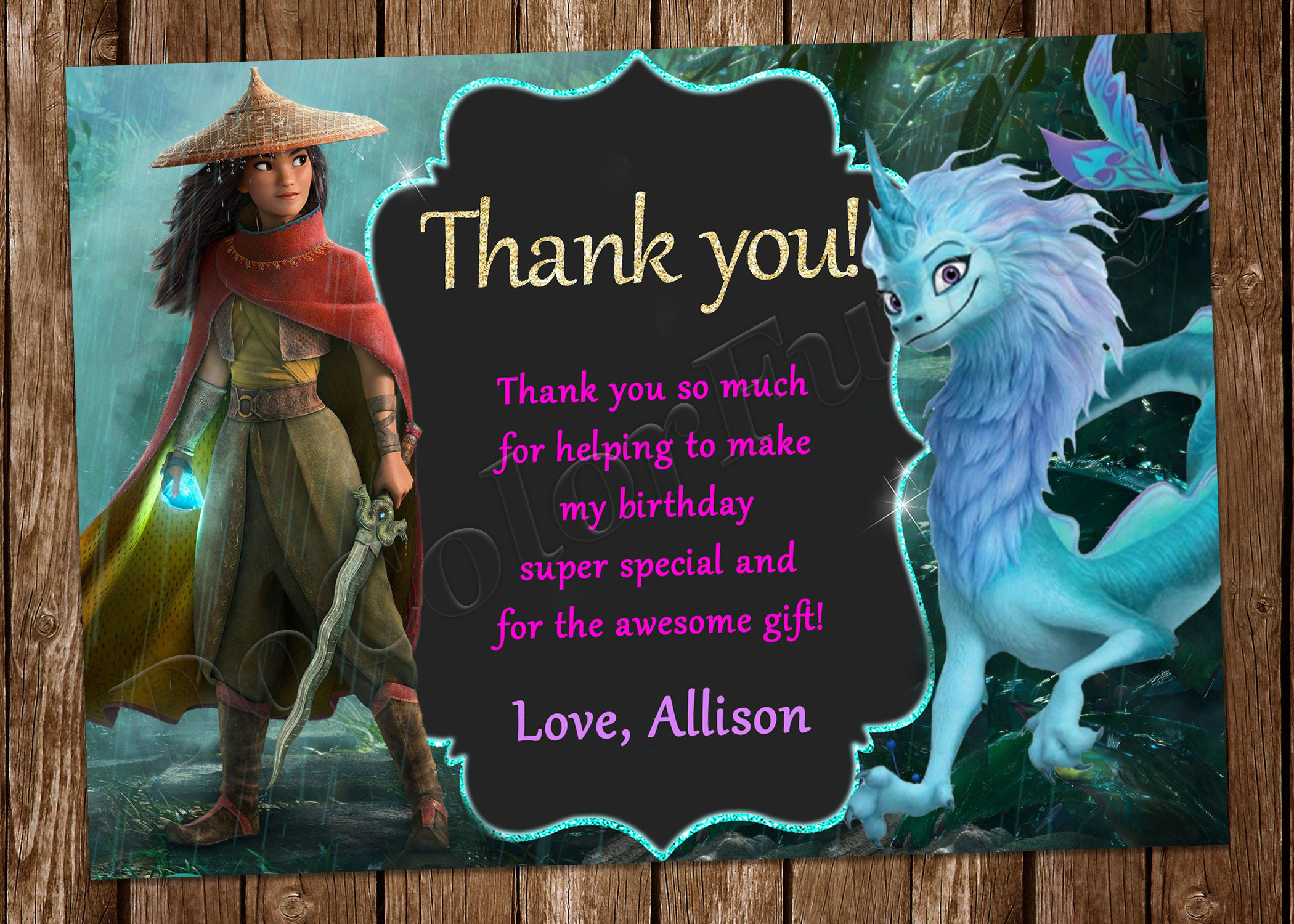 Raya and the Last Dragon Thank You Card Raya and the Last Dragon ...