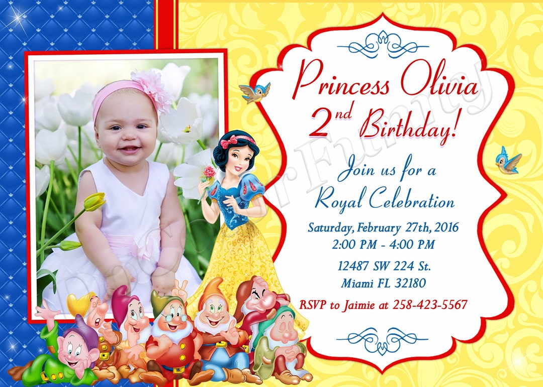 Snow White Invitation Princess Snow White Birthday Snow White Party ...