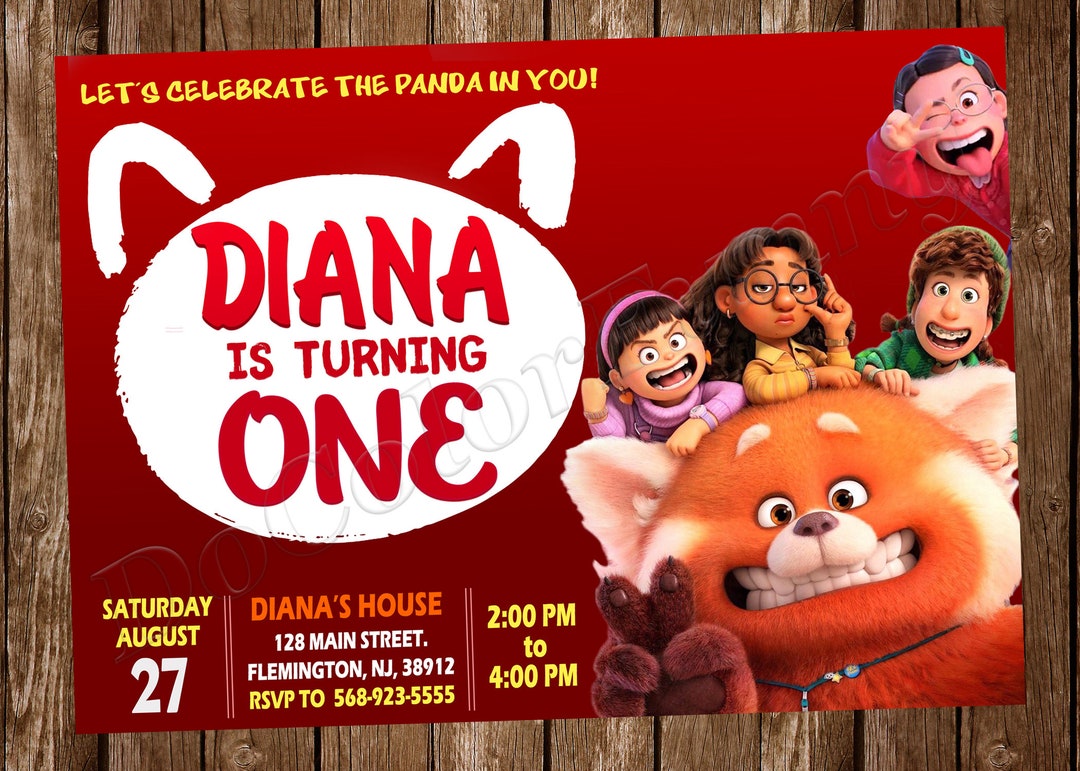 Turning Red Invitation Turning Red Birthday Turning Red Party Turning ...