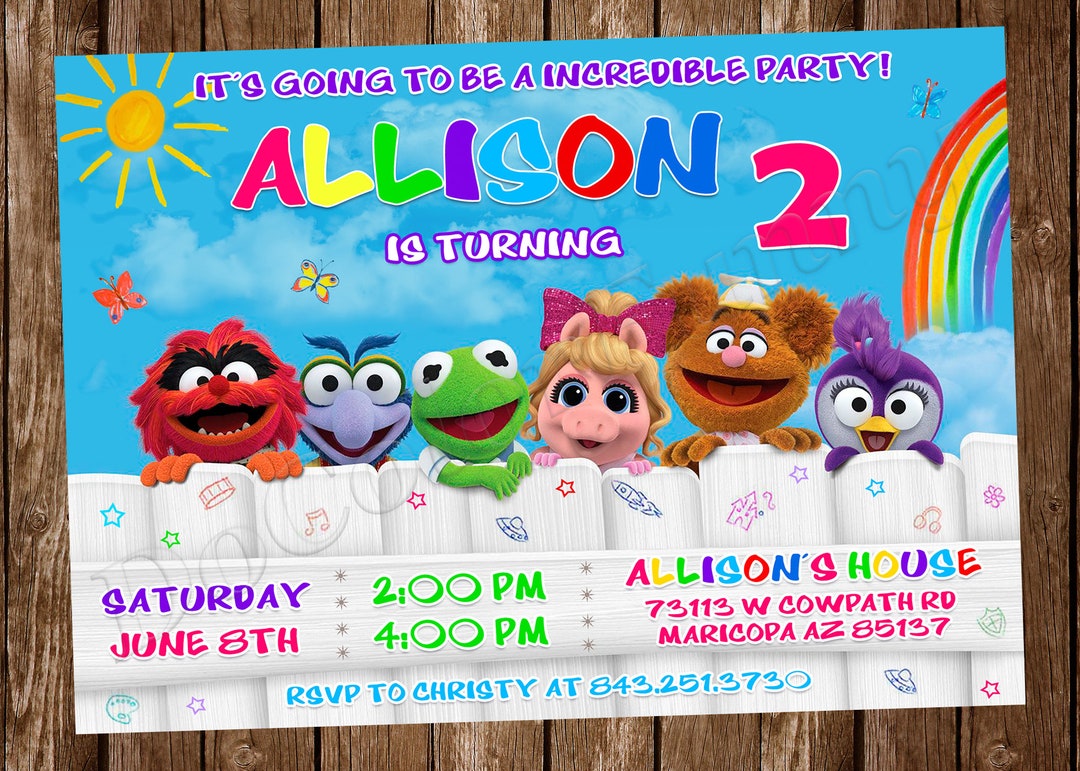 Muppet Babies Invitation Muppet Babies Birthday Party Invitation Muppet ...