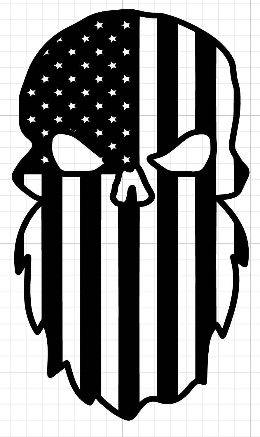 Bearded Skull With Flag Vinyl Decal - Etsy