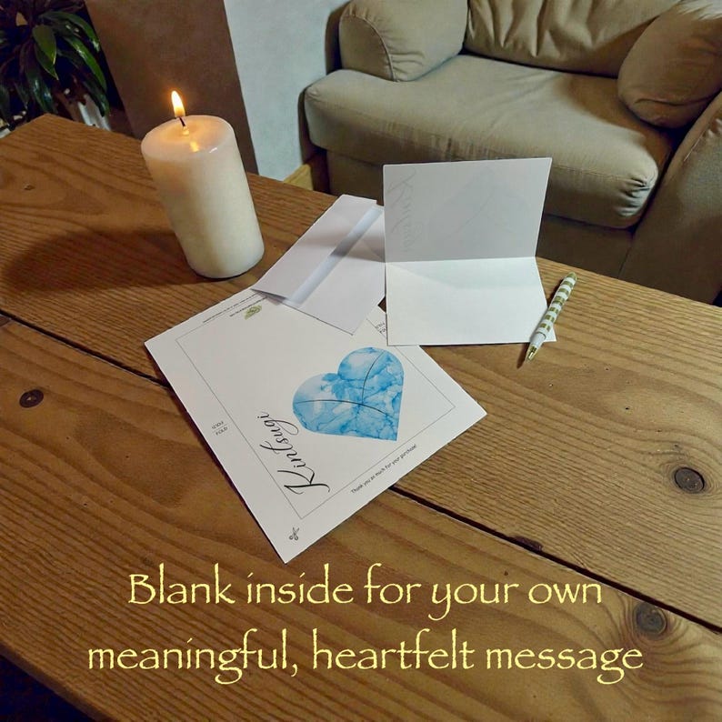 Kintsugi Card Printable PDF | Blue Heart Greeting Card | Instant ...