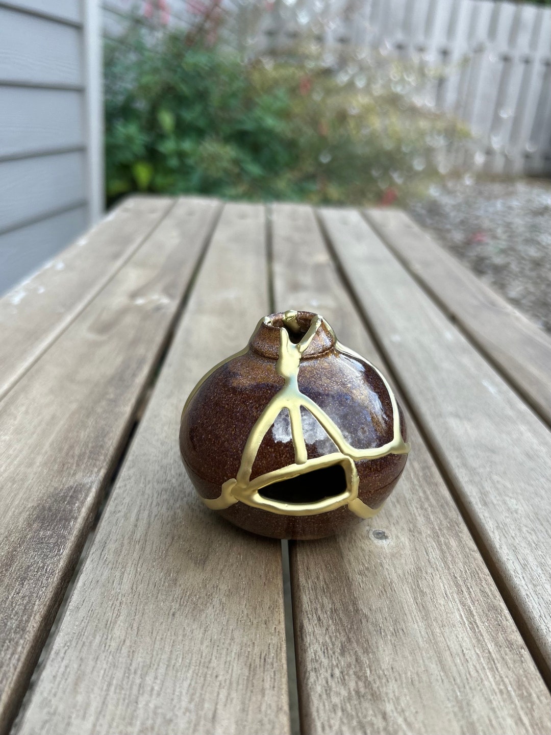 Kintsugi Vase Golden Joinery Wabi Sabi Cracked Pottery - Etsy UK