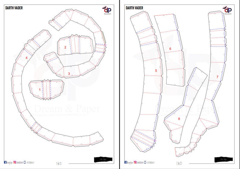 Darth :papercraft , PDF Template, DIY 3d Model, Fanart, Paper Sculpture ...
