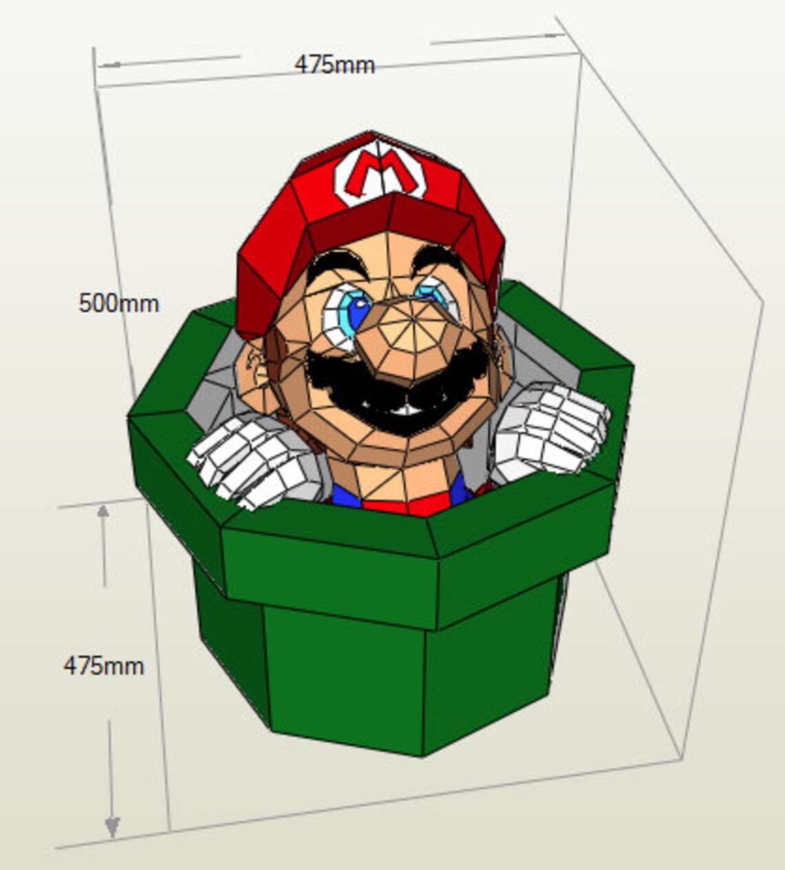 Mario Bros Papercraft , PDF Template, DIY 3d Model, Fanart, Paper ...