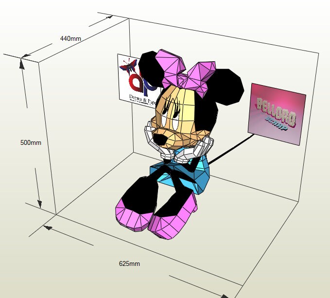 Minnie Mouse :Papercraft PDF Template DIY 3d Model FanArt | Etsy