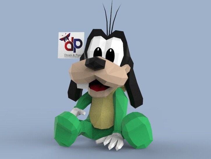Baby goofy: Papercraft,SVG , PDF Template, DIY 3d Model, FanArt, Paper ...