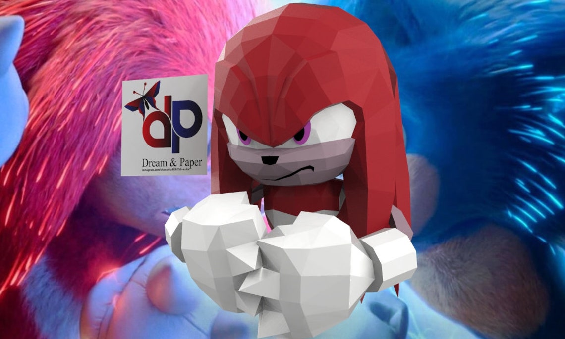 Knuckles:papercraft , PDF Template, DIY 3d Model, Fanart, Paper ...