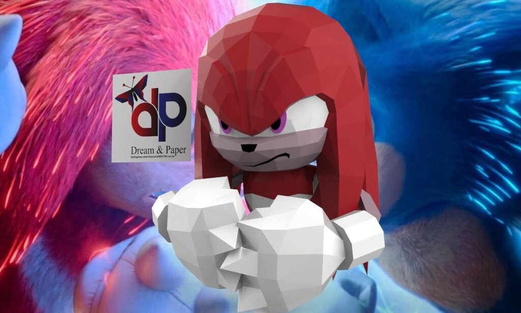 Knuckles:papercraft , PDF Template, DIY 3d Model, Fanart, Paper ...