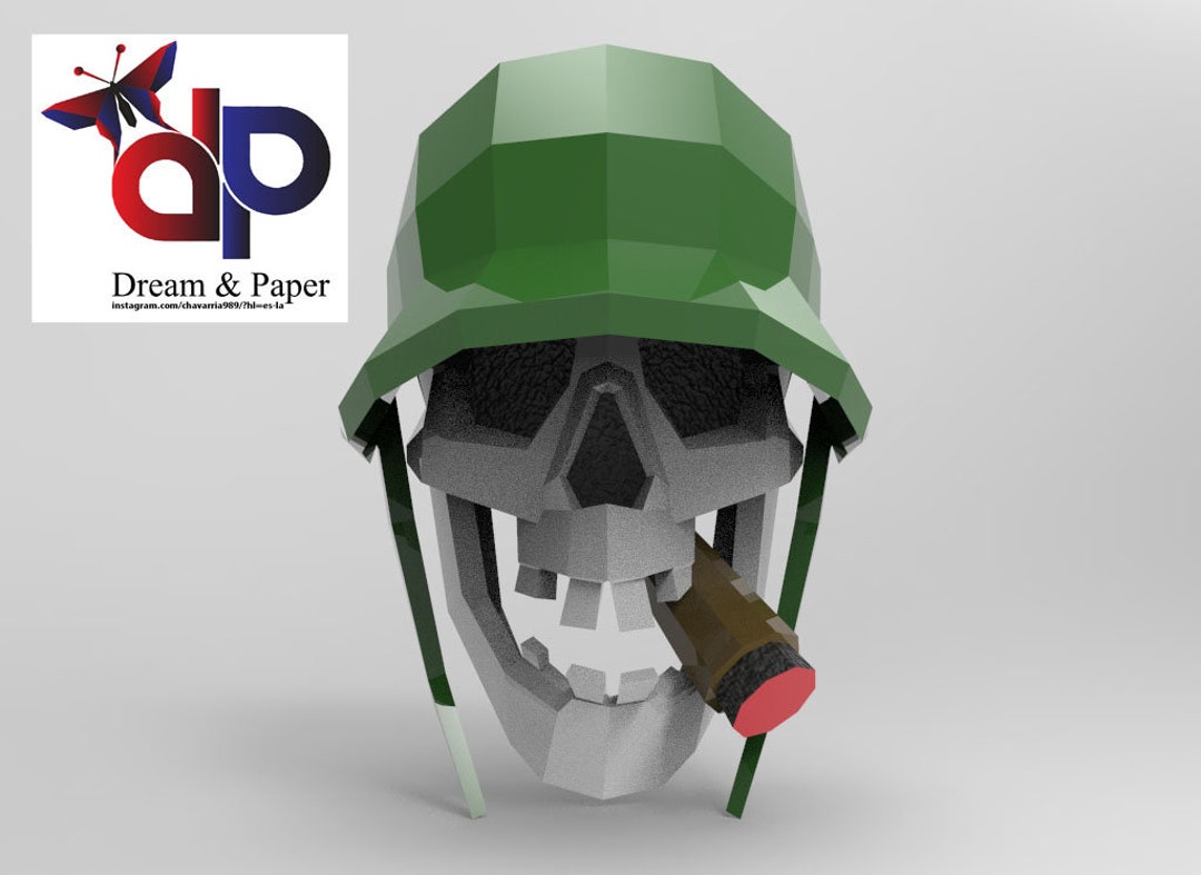 Soldado Calavera Papercraft , PDF Template, DIY 3d Model, FanArt, Paper ...