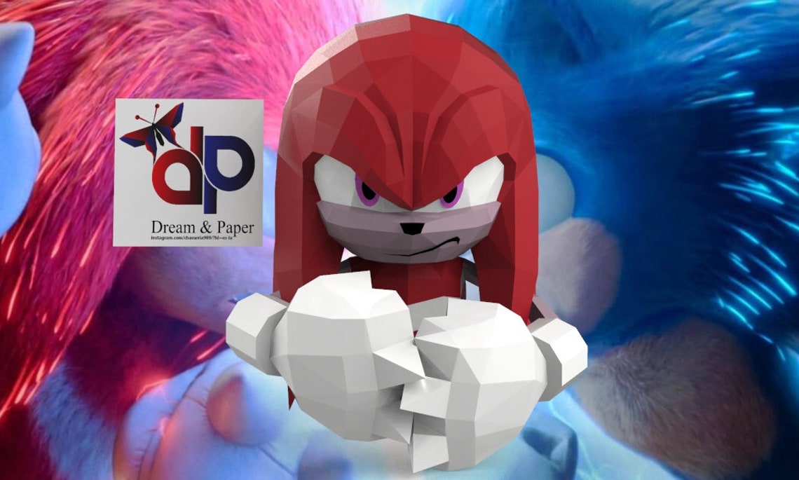 Knuckles:papercraft , PDF Template, DIY 3d Model, Fanart, Paper ...