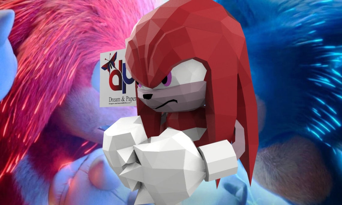 Knuckles:papercraft , PDF Template, DIY 3d Model, Fanart, Paper ...