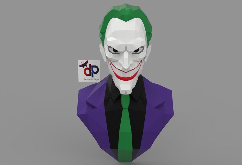 Joker, PDF Template,low Poly, Sculpture, Papercraft, DIY, Decoration ...