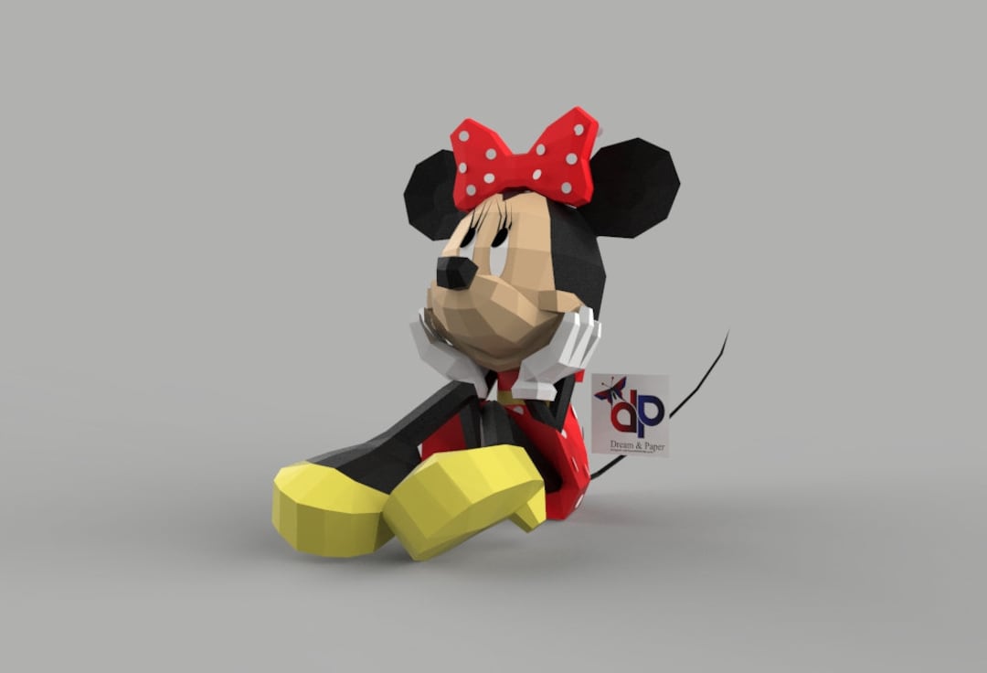Mini Mouse, PDF Template,Low Poly, Sculpture, papercraft, DIY ...