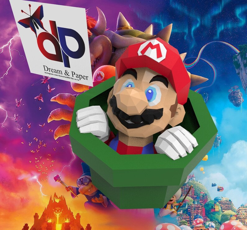 Mario Bros Papercraft , PDF Template, DIY 3d Model, FanArt, Paper ...