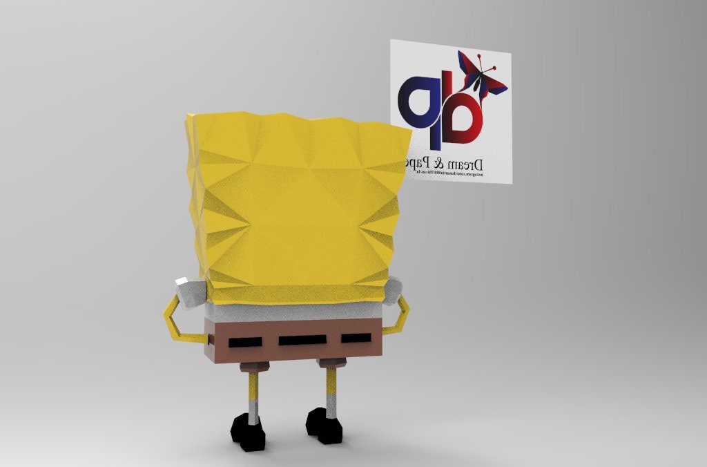 Bob Esponja Papercraft PDF Template DIY 3d Model Fanart - Etsy