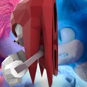 Knuckles:Papercraft , PDF Template, DIY 3d Model, FanArt, Paper ...