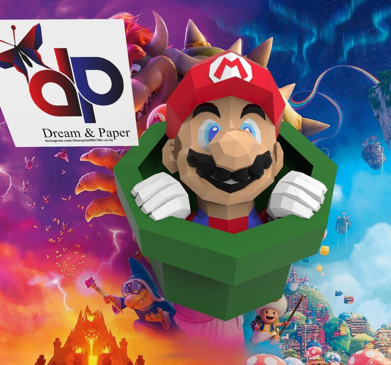 Mario Bros Papercraft , PDF Template, DIY 3d Model, Fanart, Paper ...